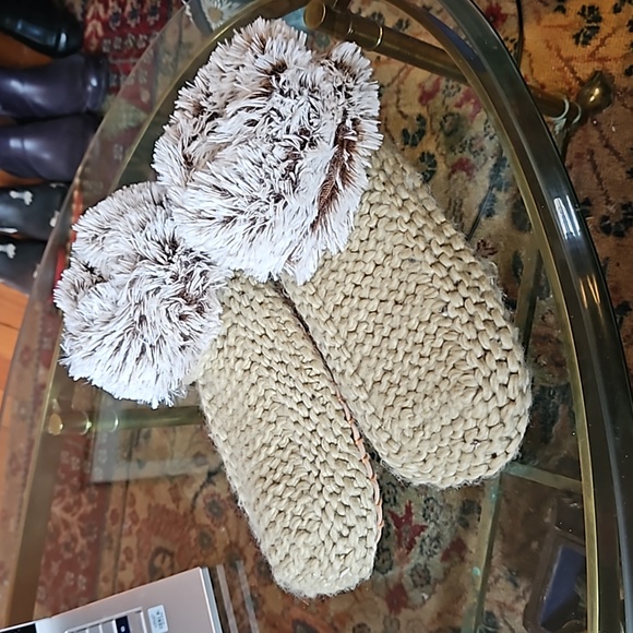 Lemon | Shoes | Lemon For Anthropologie Knit Faux Fur Slipper Socks ...